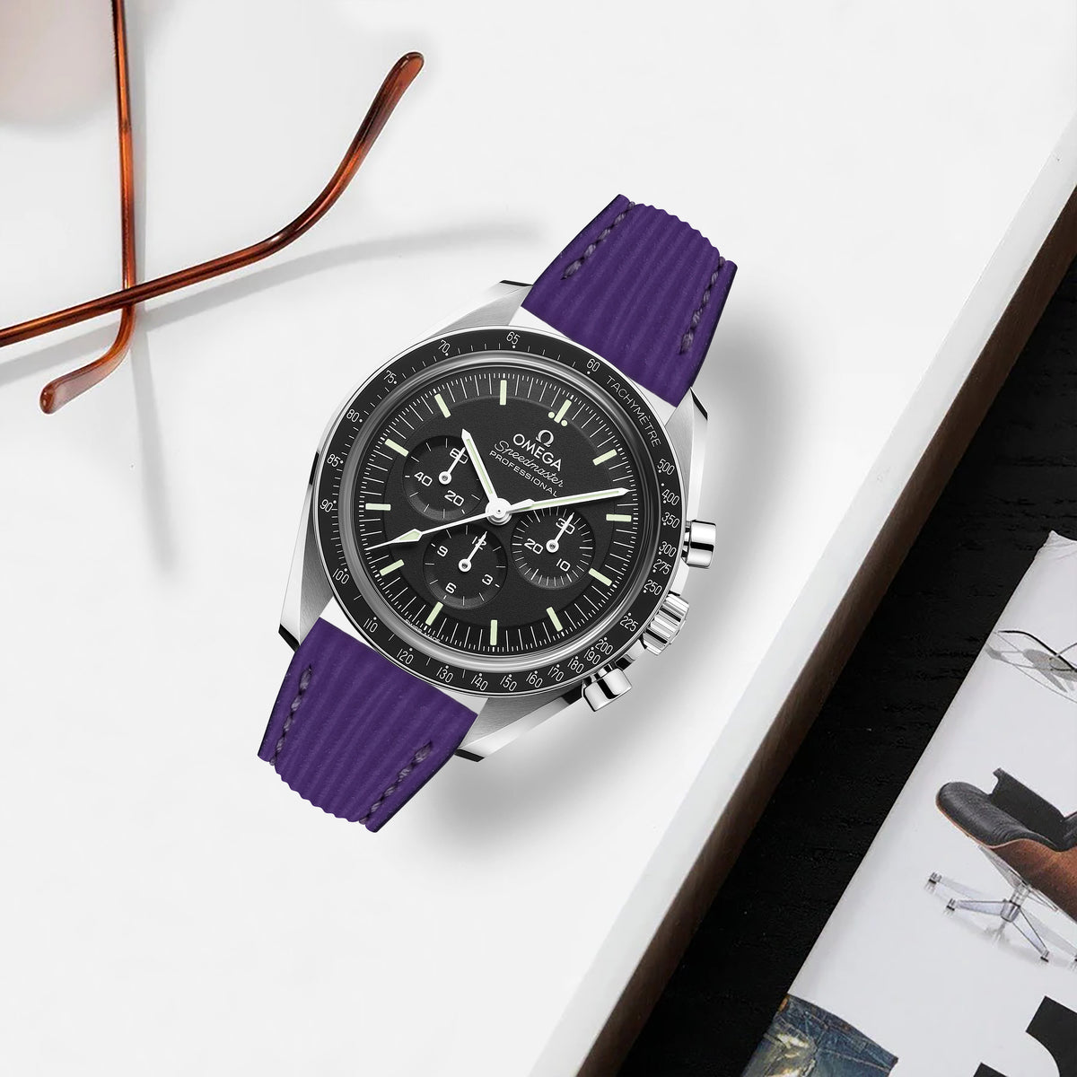 Omega Speedmaster Moonwatch Straps - Epi Purple – Liger Straps