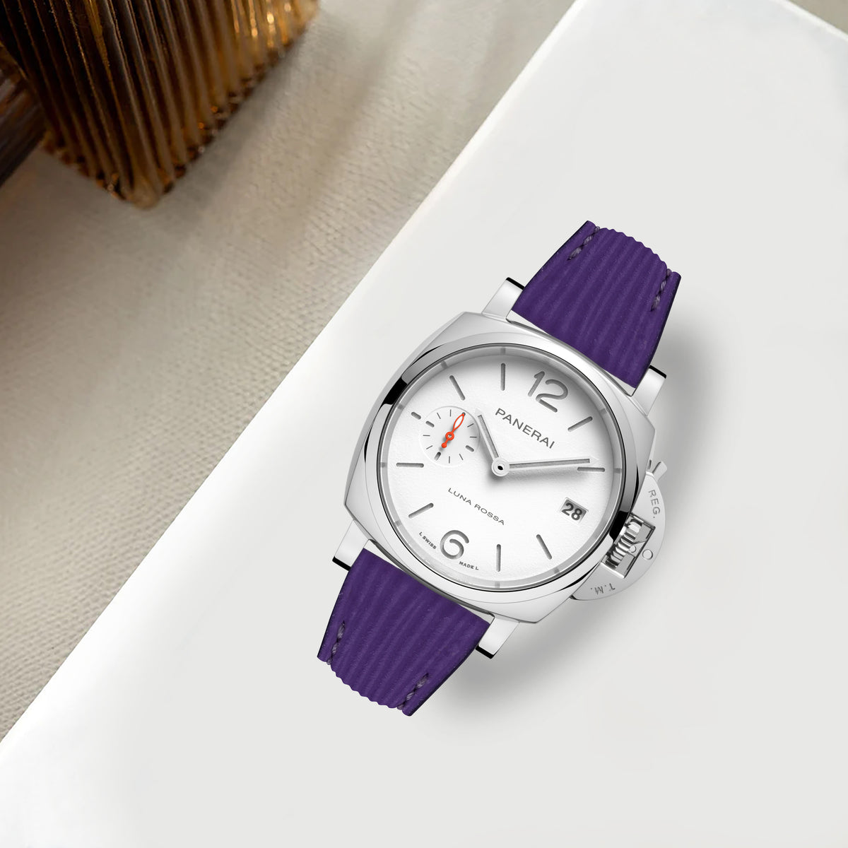 Panerai Luminor Due Straps - Epi Purple – Liger Straps