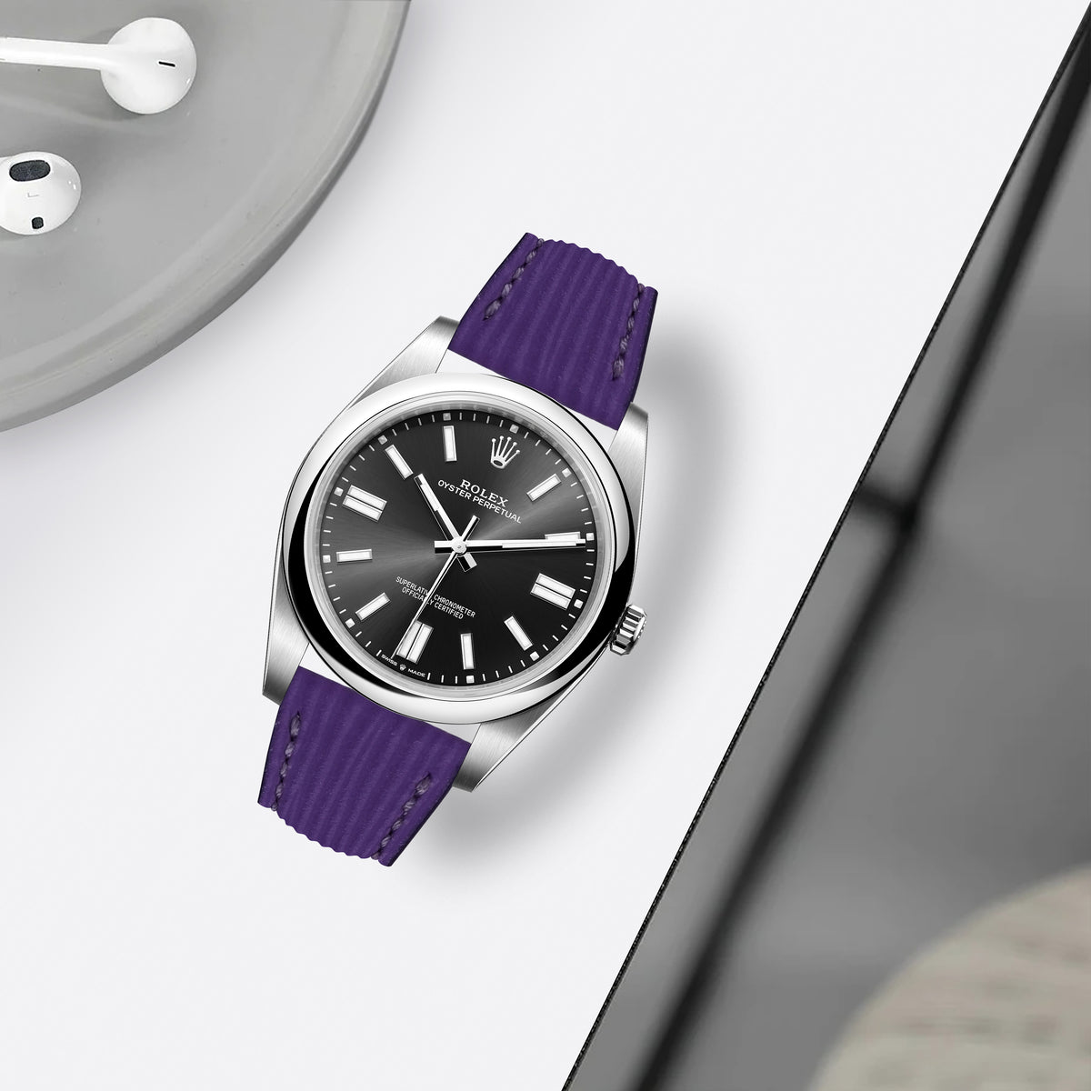Rolex Oyster Perpetual Straps - Epi Purple – Liger Straps