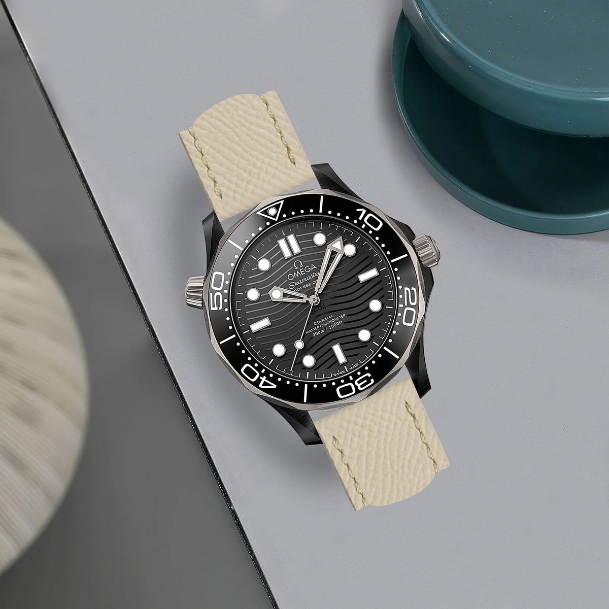 Omega Seamaster Diver 300m Straps - Epsom Beige – Liger Straps