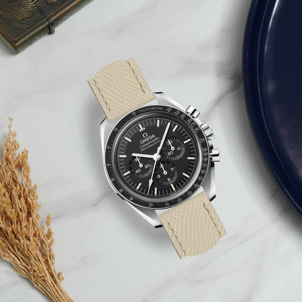 Omega Speedmaster Moonwatch Straps - Epsom Beige – Liger Straps