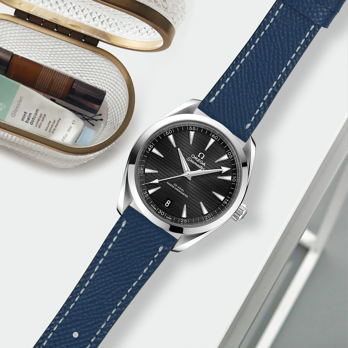 Omega Seamaster Aqua Terra Straps - Epsom Bleu Abysse – Liger Straps