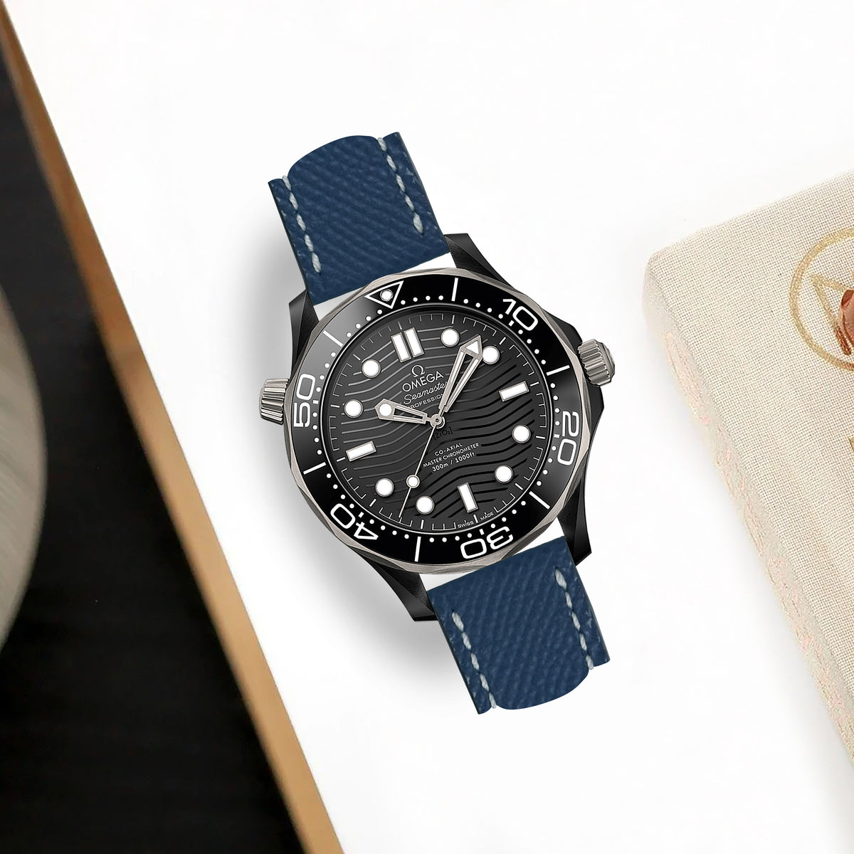 Omega Seamaster Diver 300m Straps - Epsom Bleu Abysse – Liger Straps