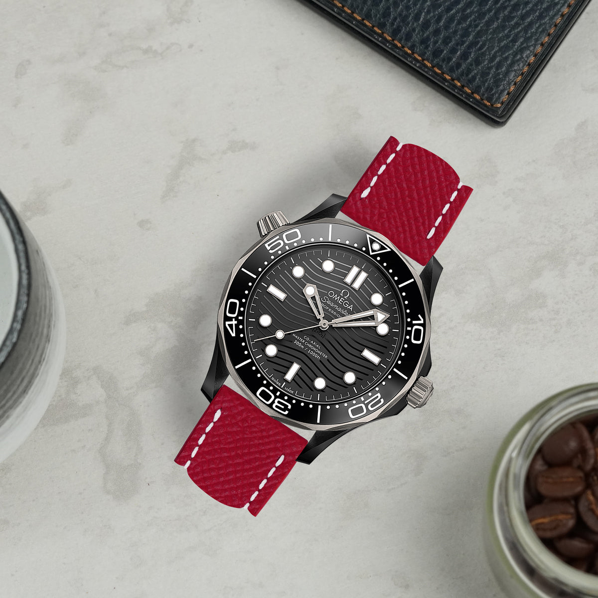 Omega Seamaster Diver 300m Straps - Epsom Maroon – Liger Straps