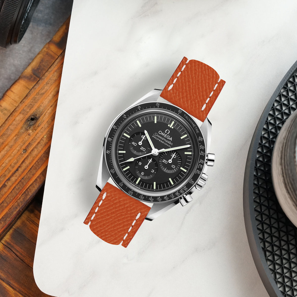 Omega Speedmaster Moonwatch Straps - Epsom Orange – Liger Straps