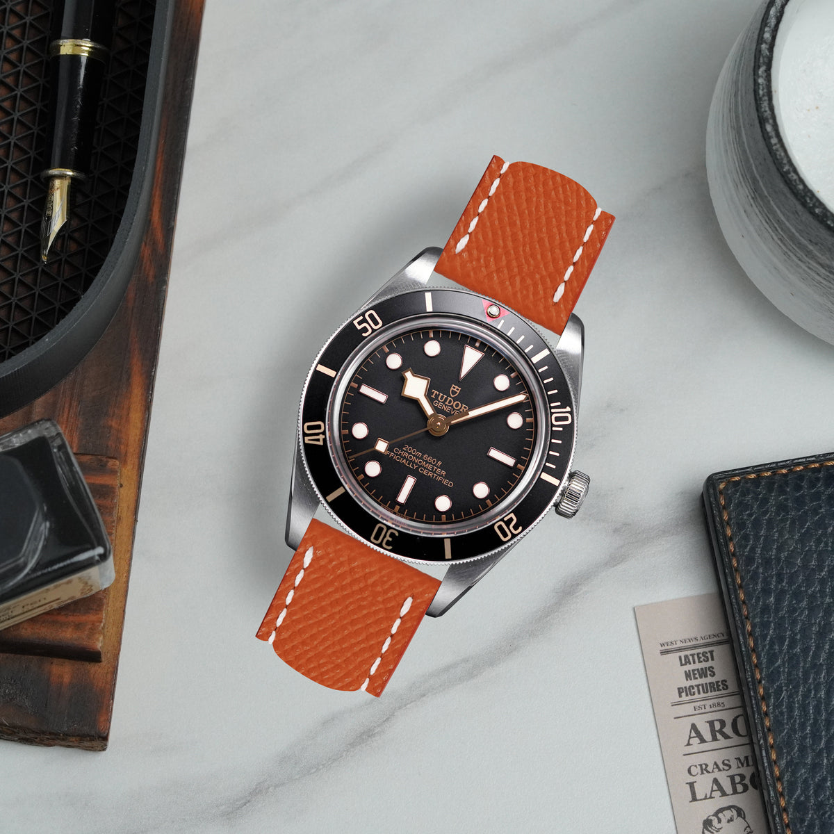 Tudor Blackbay Fifty Eight 39mm Straps - Epsom Orange – Liger Straps