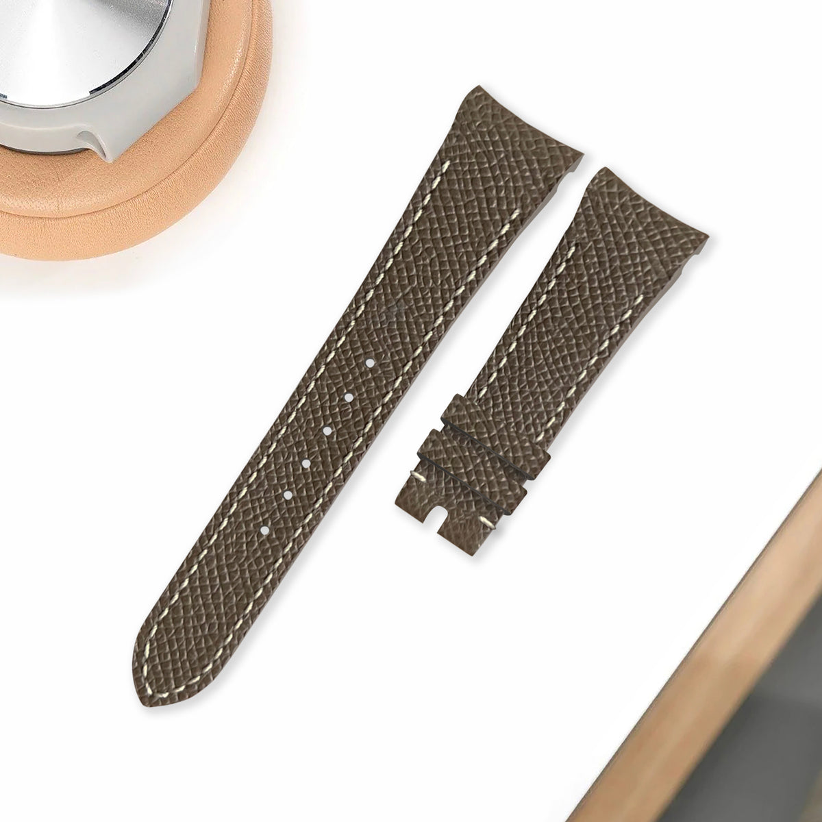 IWC Pilot Straps - Epsom Taupe Curved End – Liger Straps