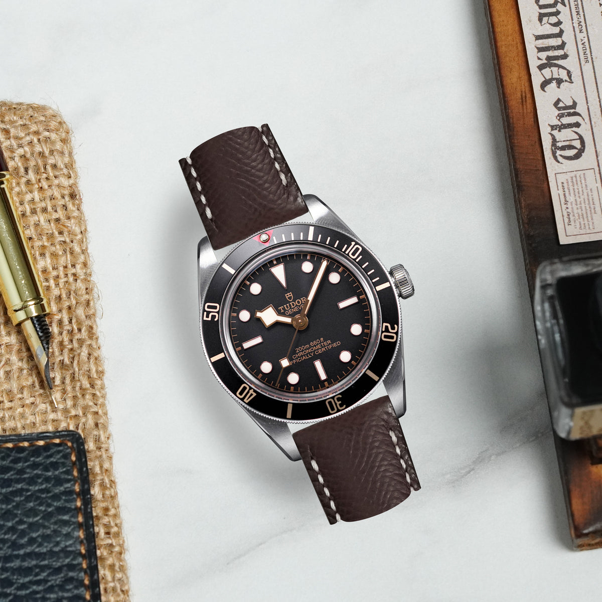 Tudor Blackbay Fifty Eight 39mm Straps - Epsom Tobacco – Liger Straps