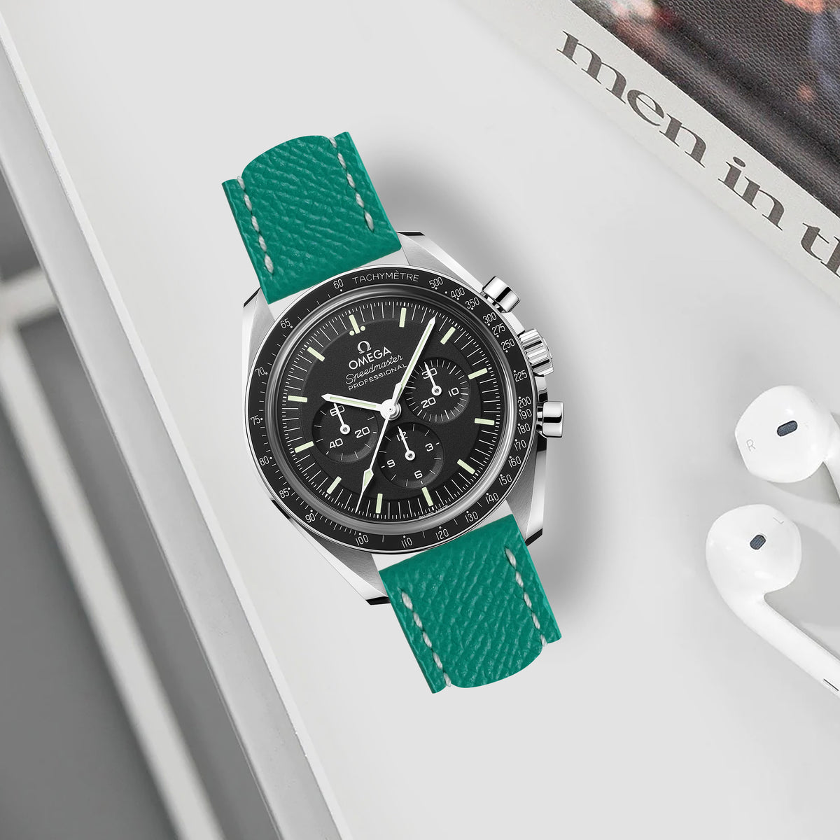 Omega Speedmaster Moonwatch Straps - Epsom Turquoise – Liger Straps