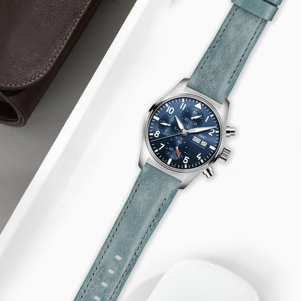 IWC Easx Change Straps - Ghachos Buffed Aqua – Liger Straps