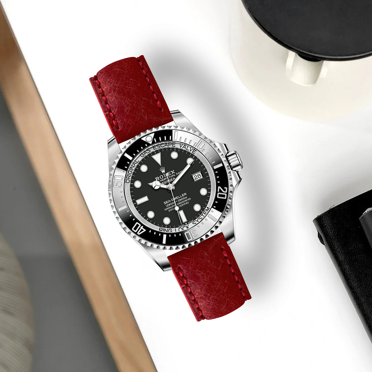 Rolex Sea-Dweller Straps - Ghachos Buffed Red – Liger Straps