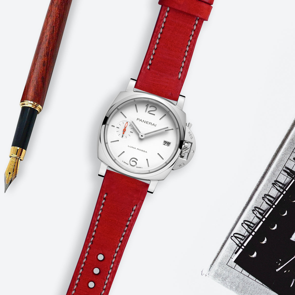 Panerai Luminor Due Straps - Giorni Red – Liger Straps