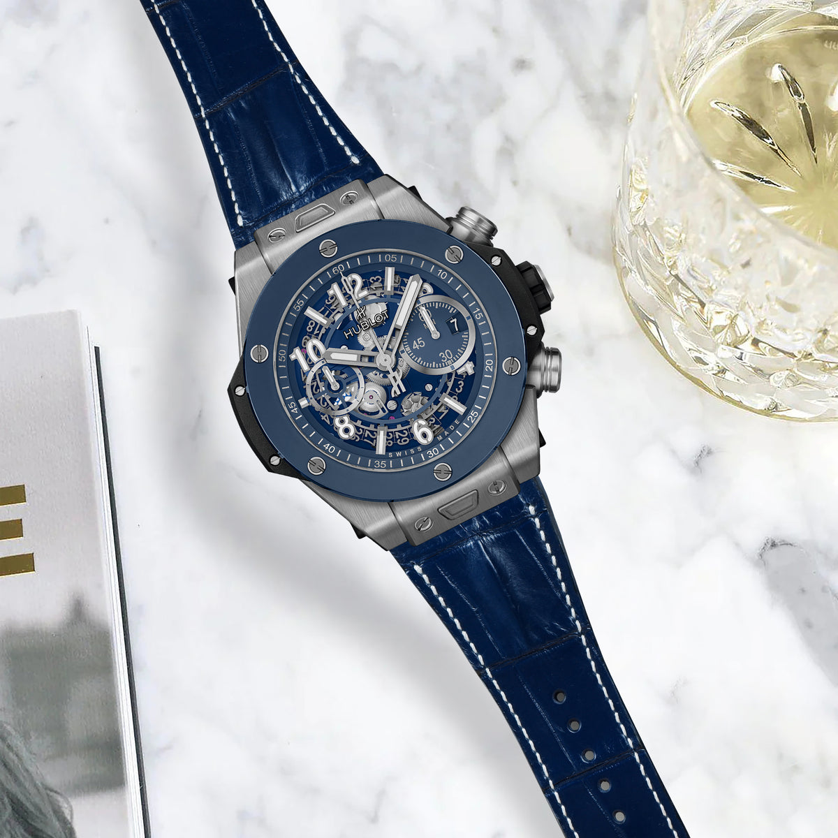 Hublot Unico One Click Straps - Hornback Navy Blue – Liger Straps