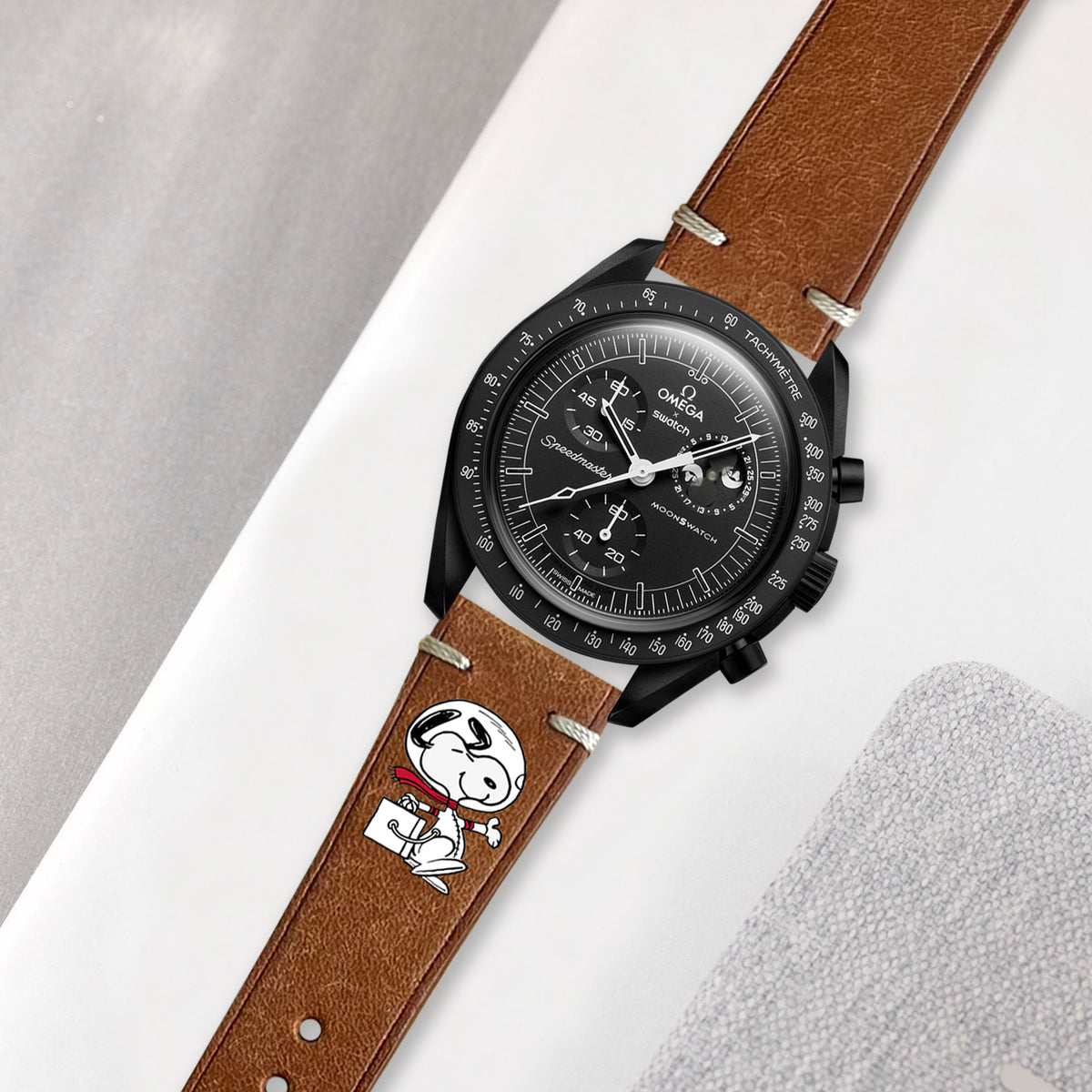 Omega MoonSwatch X Swatch Straps - Minimalist Diablo Brown Snoopy ...