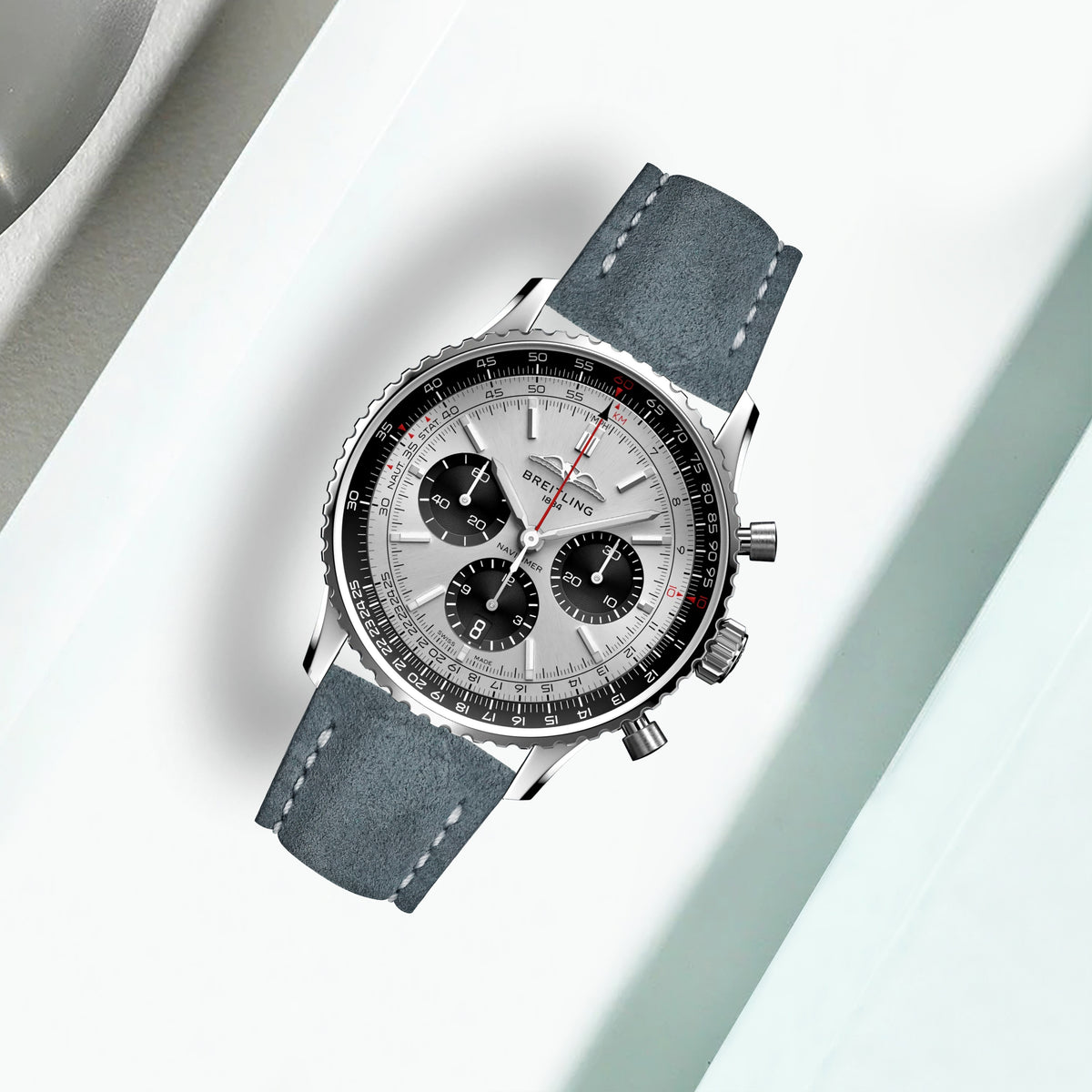Breitling Navitimer Straps - Nubuck Arctic Grey – Liger Straps