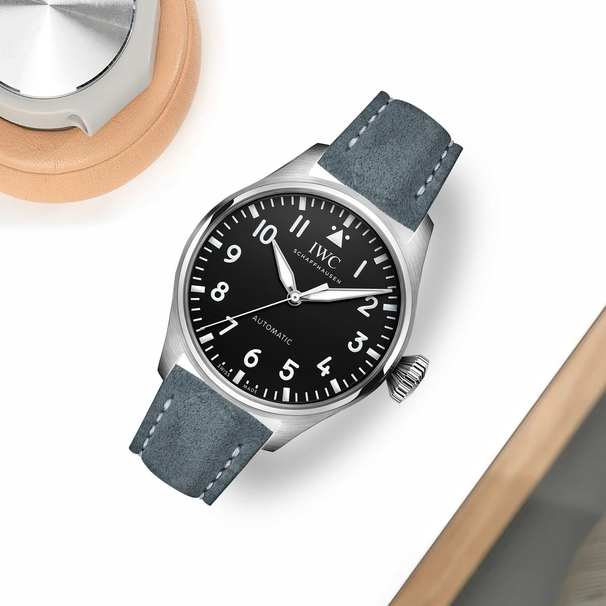 IWC Pilot Straps - Nubuck Arctic Grey – Liger Straps