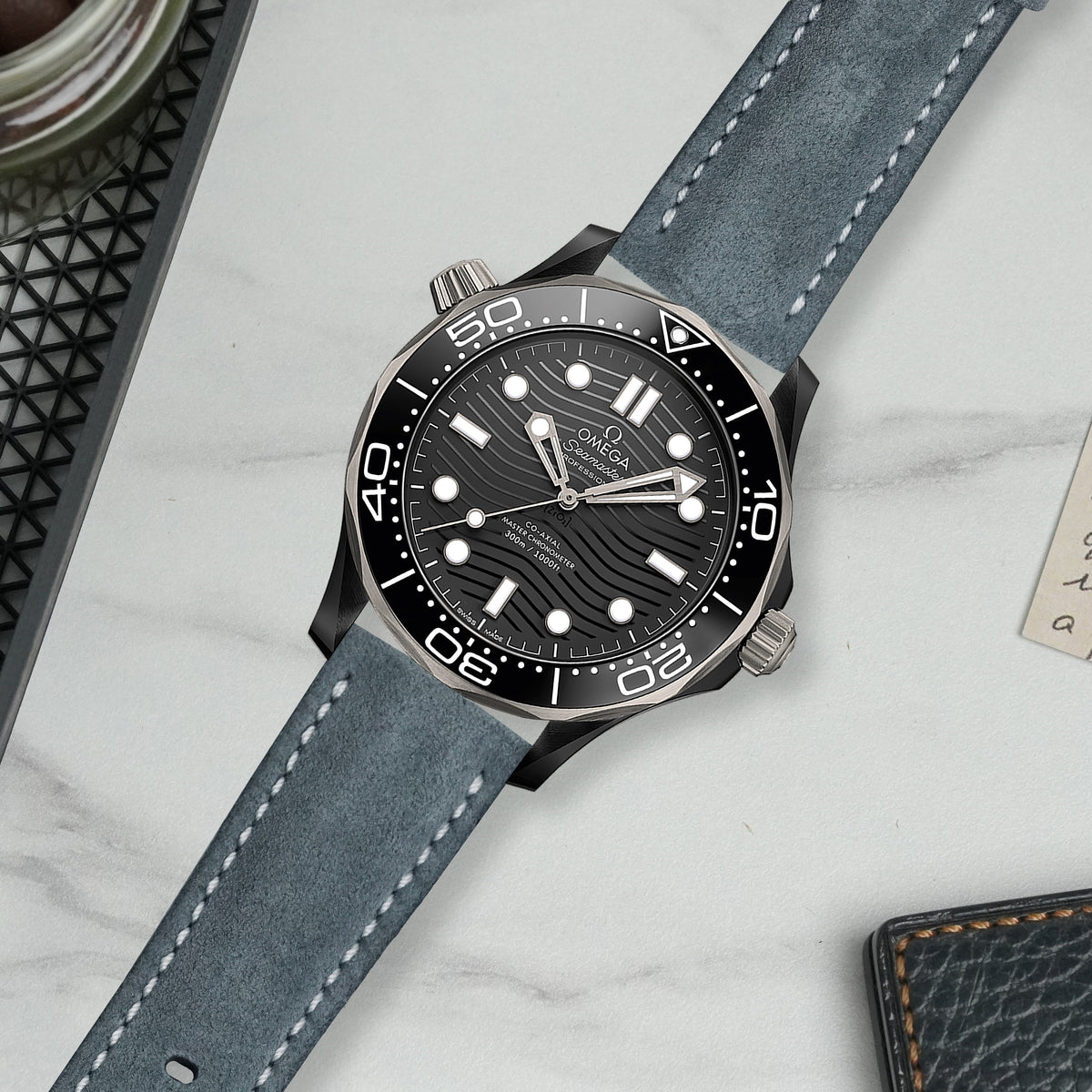 Omega Seamaster Diver 300m Straps - Nubuck Arctic Grey – Liger Straps