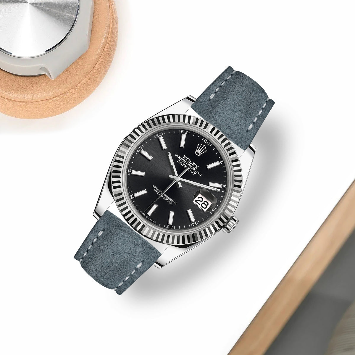 Rolex Datejust Straps - Nubuck Arctic Grey – Liger Straps
