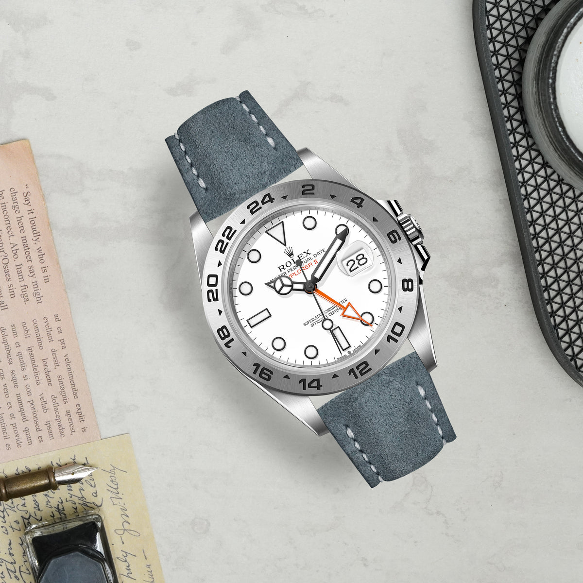 Rolex Explorer Straps - Suede Arctic Grey – Liger Straps