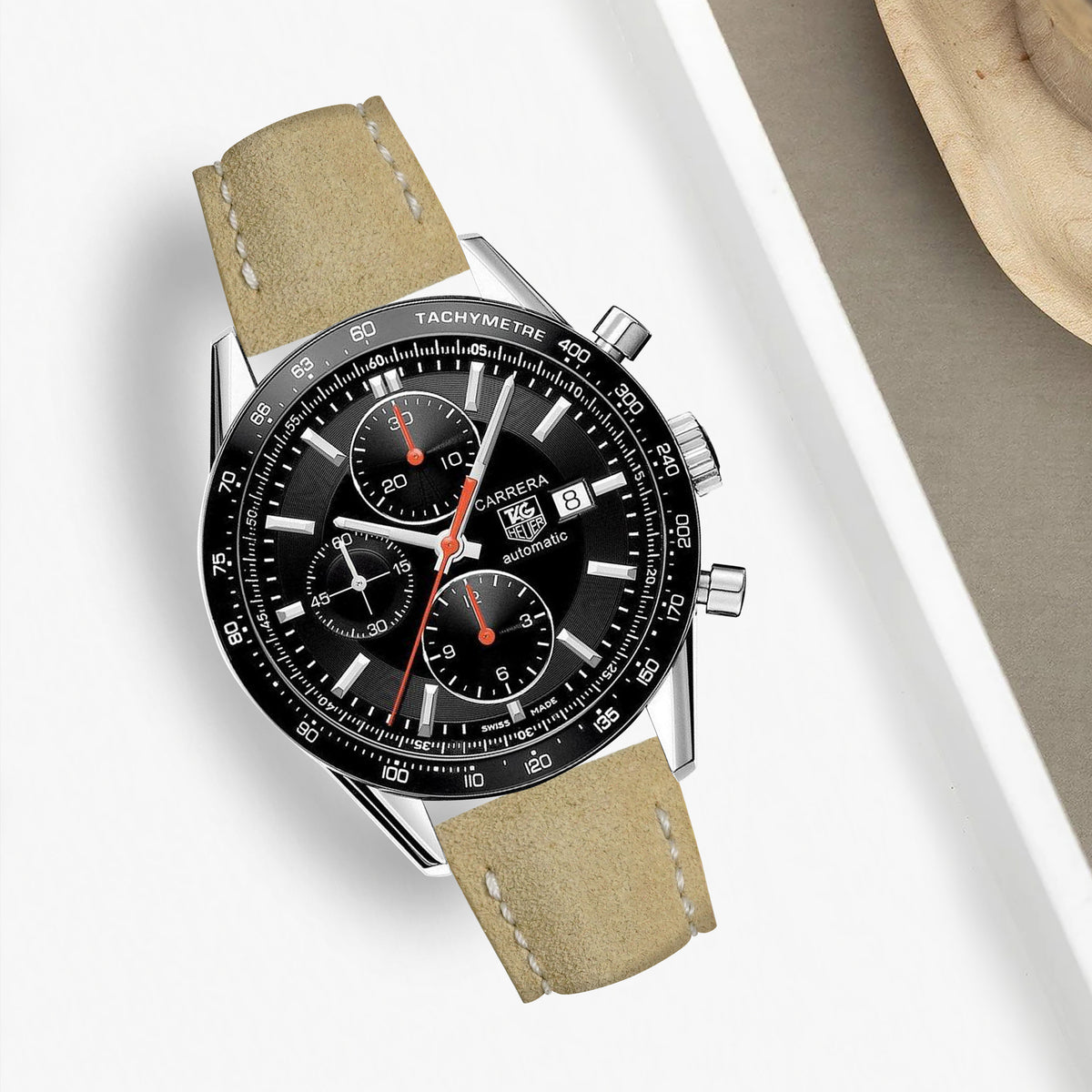 Tag Heuer Carrera Straps - Suede Beige – Liger Straps