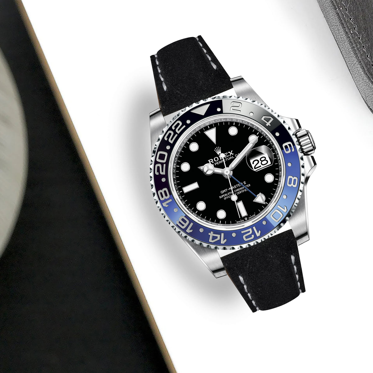 Rolex GMT Master II Batman Straps - Suede Black – Liger Straps