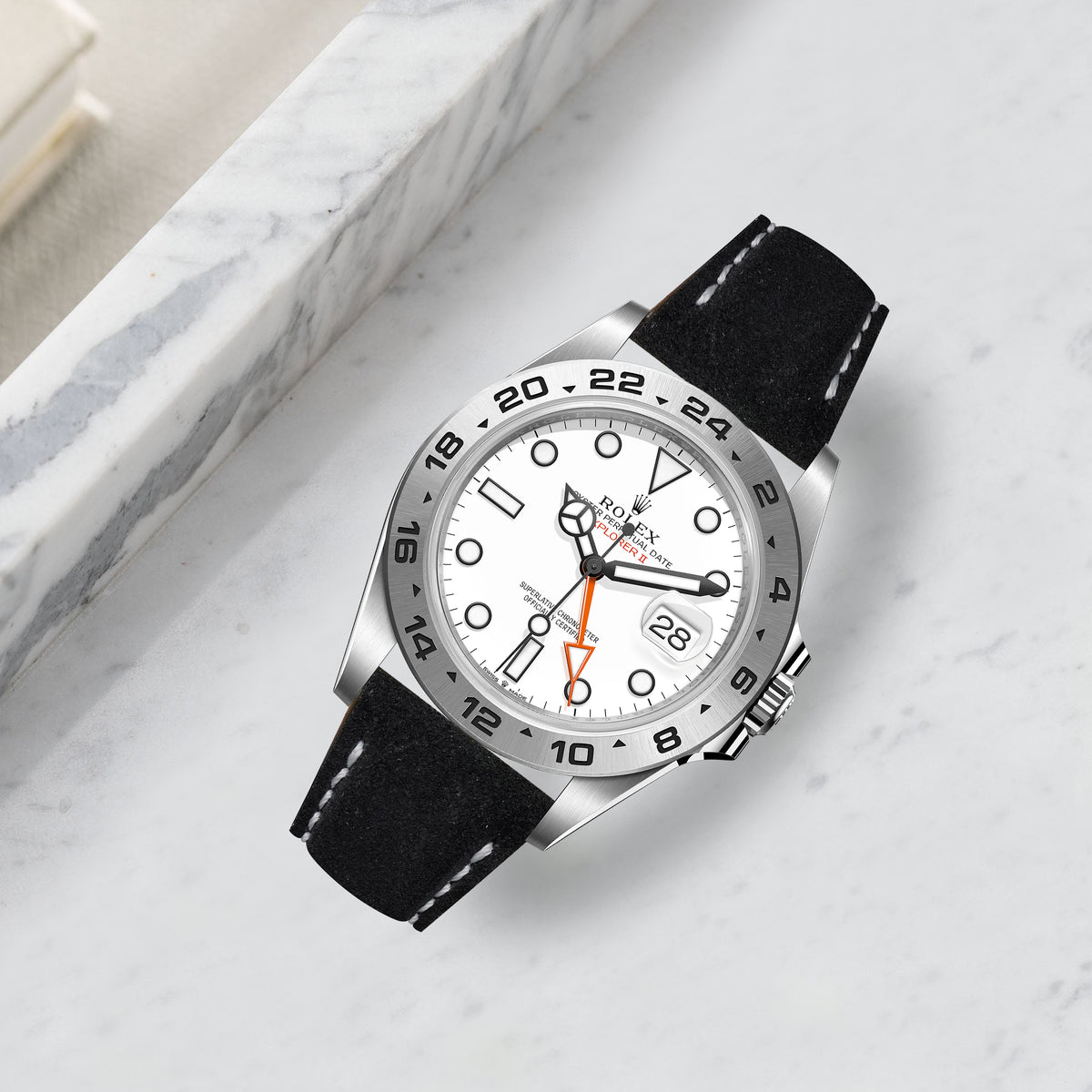Rolex Explorer Straps - Suede Black – Liger Straps