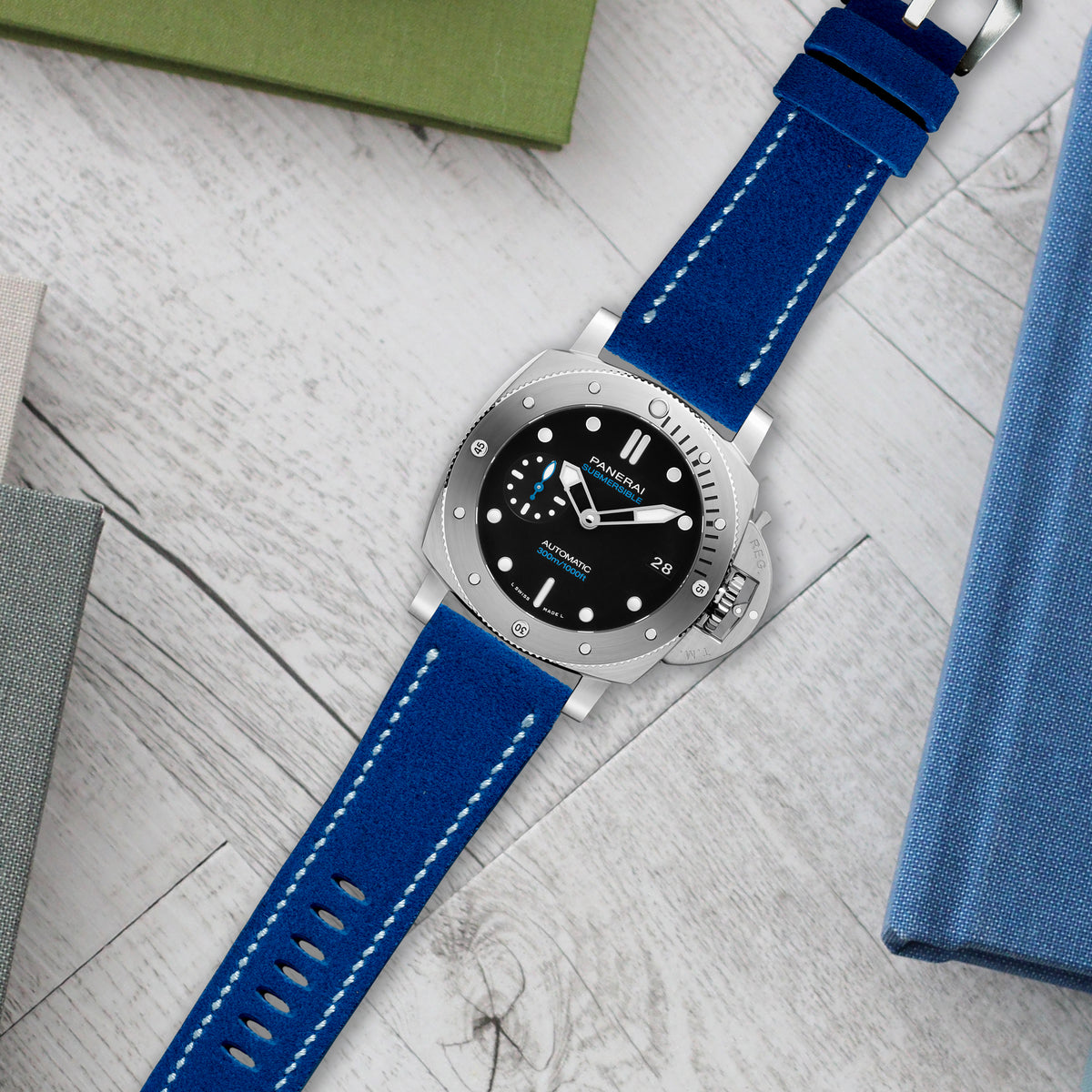 Panerai Submersible Straps - Suede Blue – Liger Straps