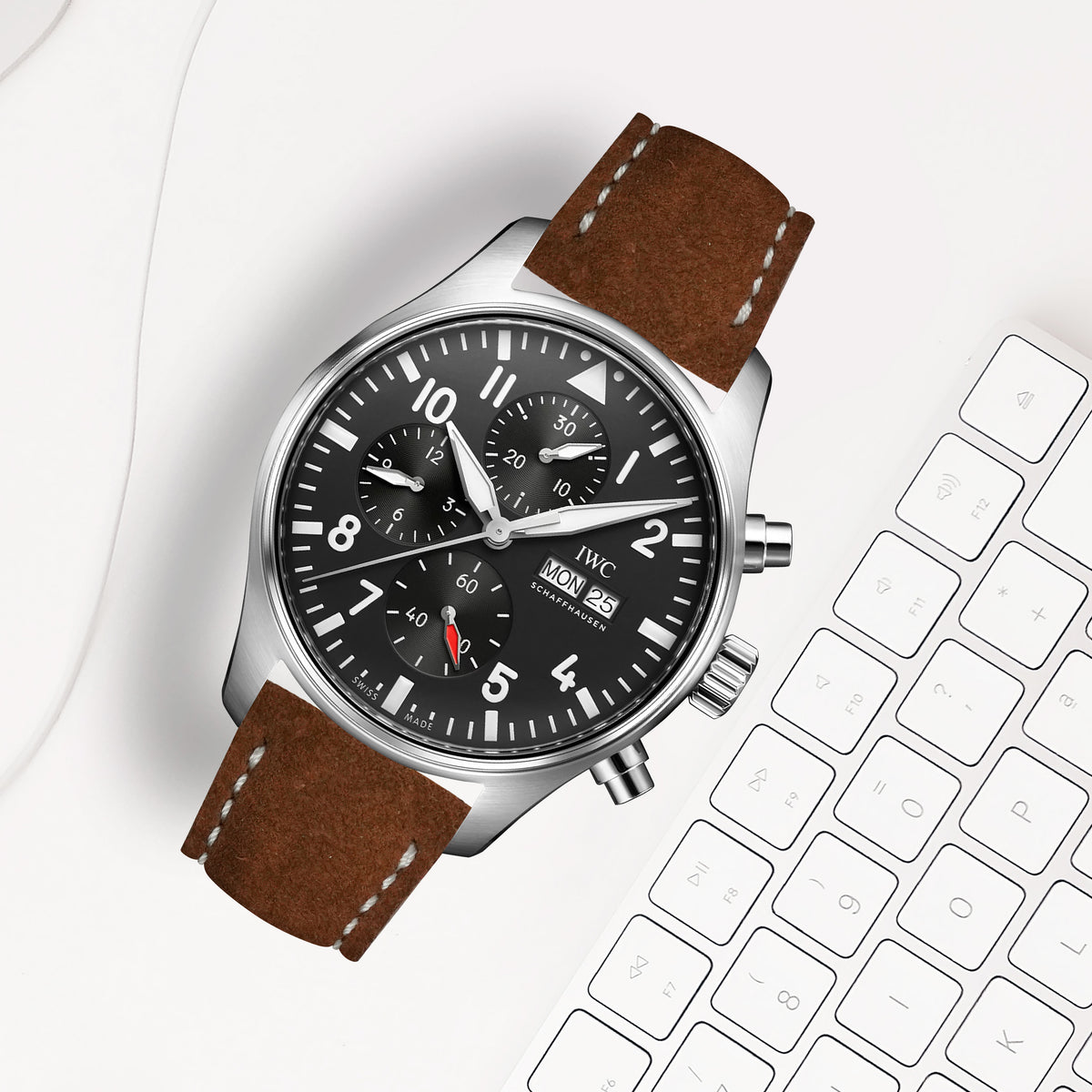IWC Pilot Straps - Suede Brown – Liger Straps