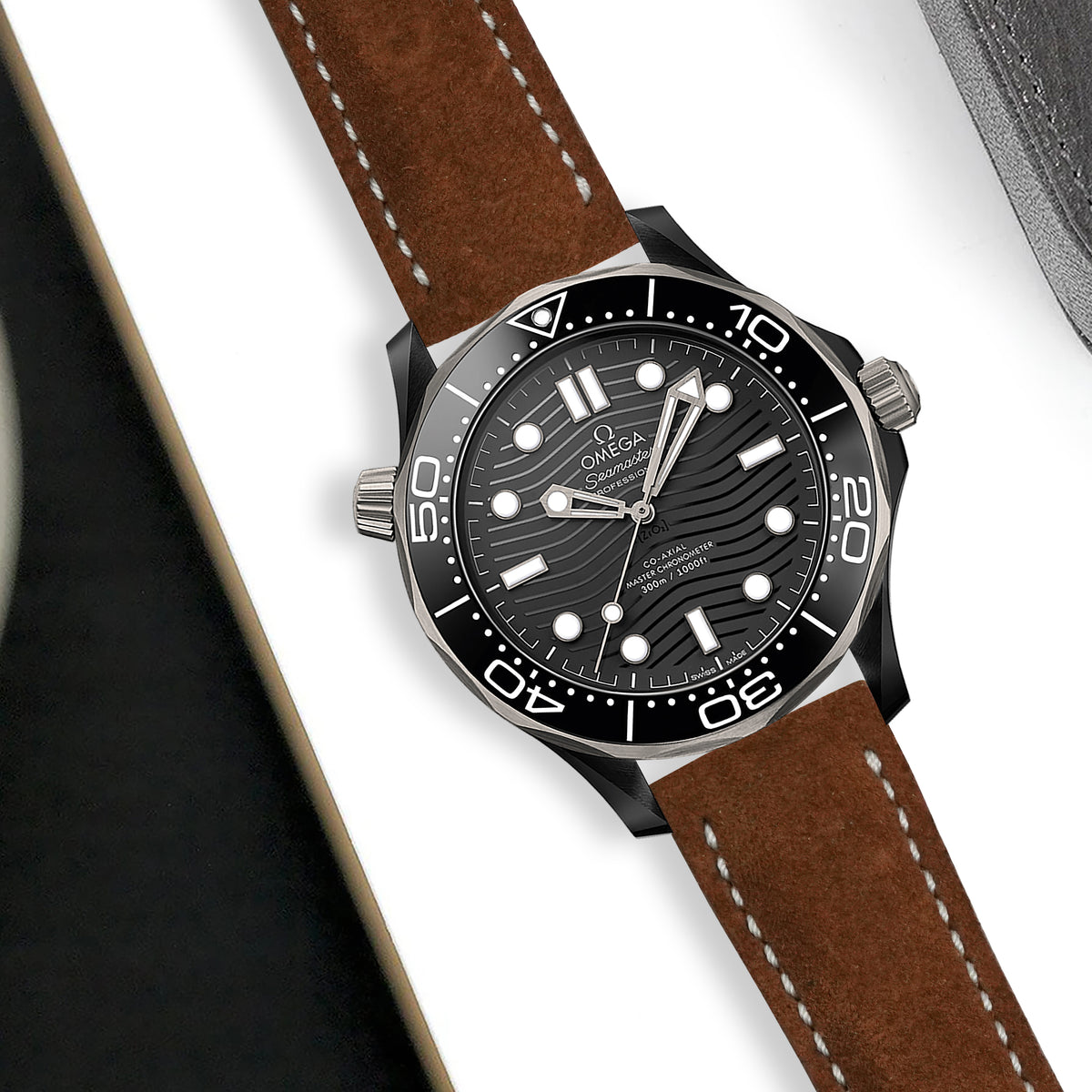 Omega Seamaster Diver 300m Straps - Suede Brown – Liger Straps