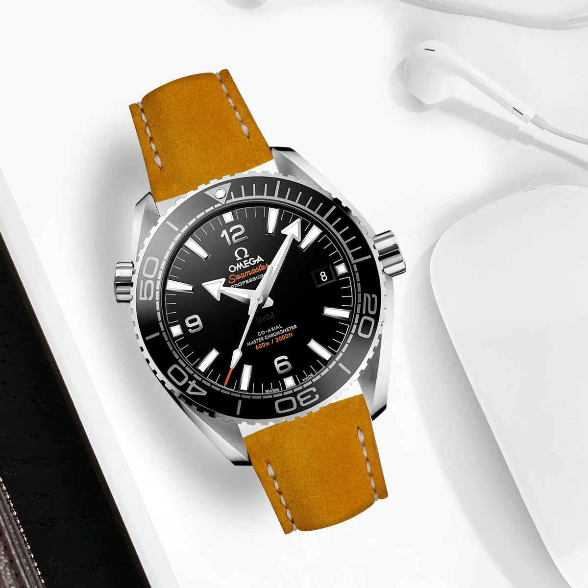 Omega Seamaster Planet Ocean Straps - Suede Gold – Liger Straps