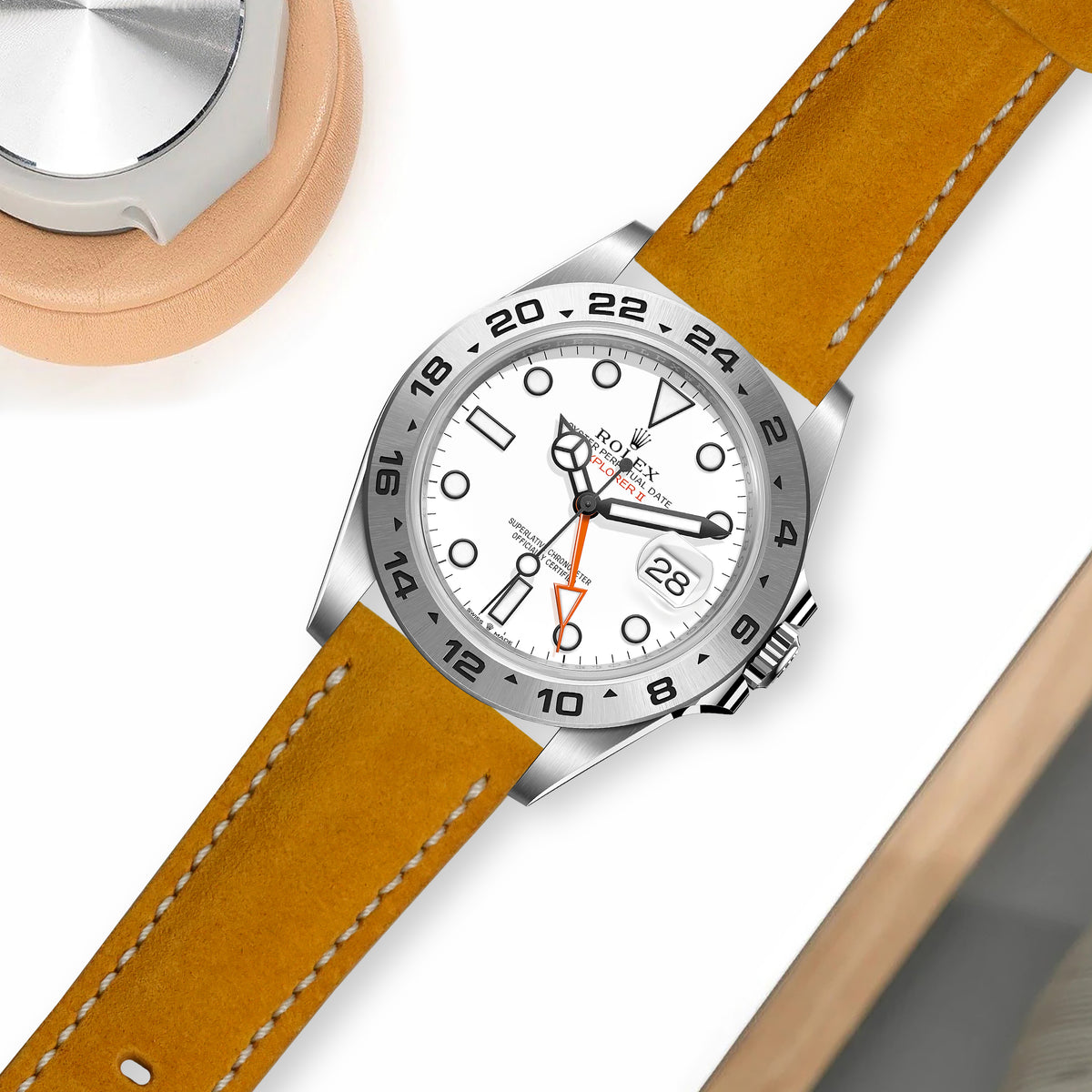 Rolex Explorer Straps - Nubuck Gold – Liger Straps
