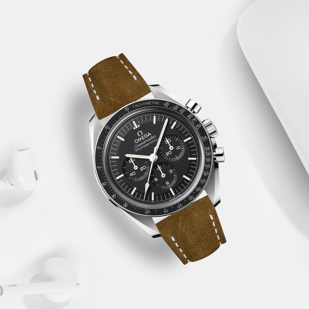 Omega Speedmaster Moonwatch Straps - Suede Myrrhe – Liger Straps
