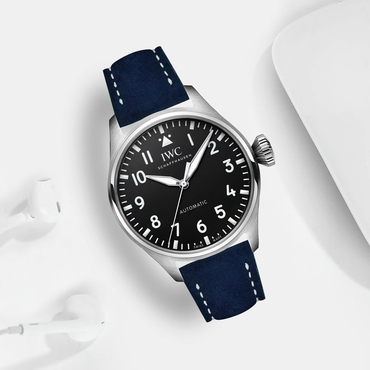 IWC Pilot Straps - Suede Navy Blue – Liger Straps