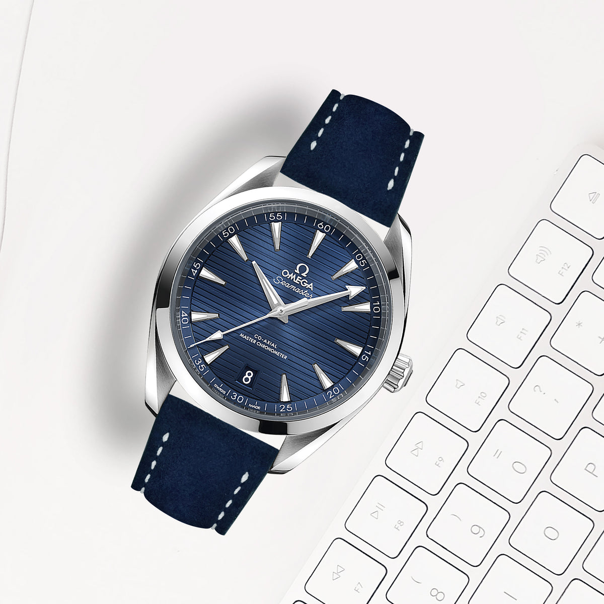 Omega Seamaster Aqua Terra Straps - Suede Navy Blue – Liger Straps