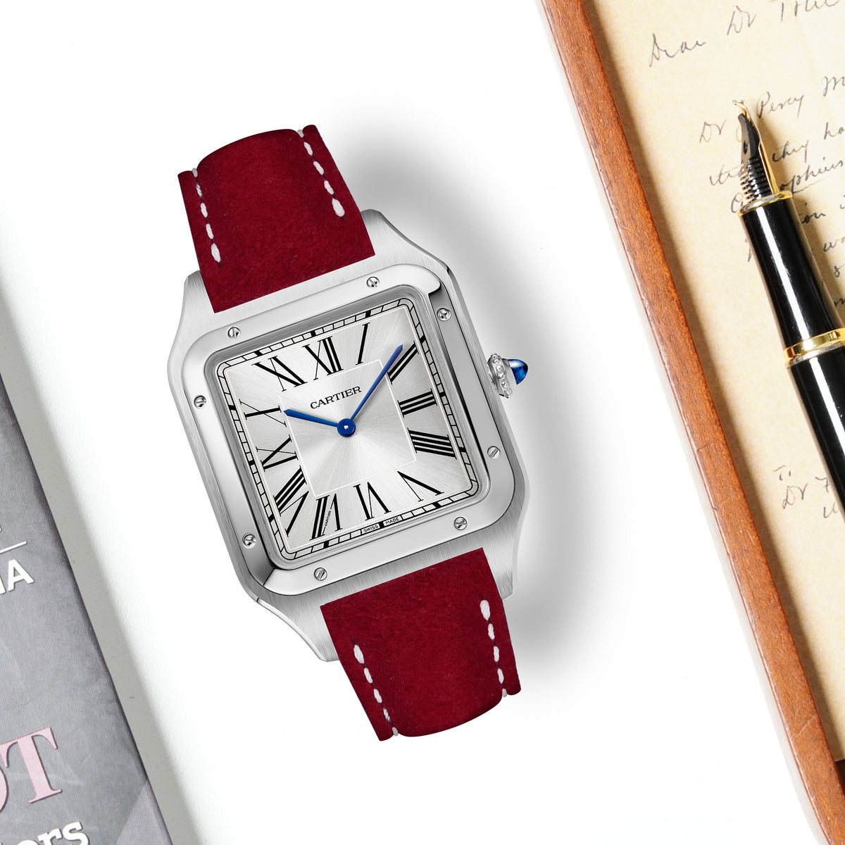 Cartier Dumont Straps - Suede Red – Liger Straps