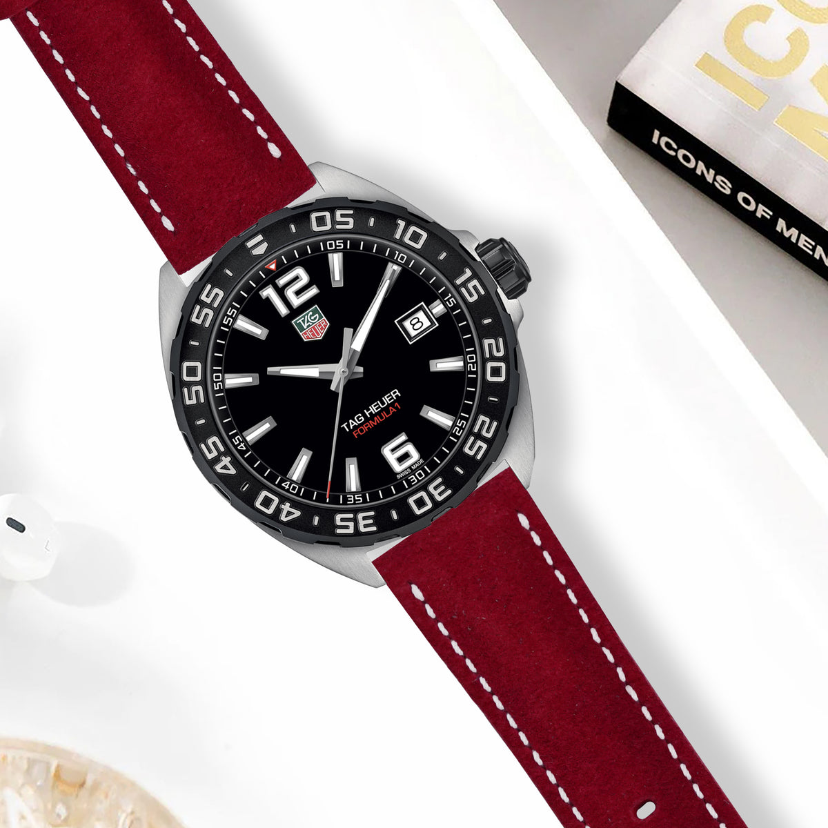 Tag Heuer Formula 1 Straps - Suede Red – Liger Straps