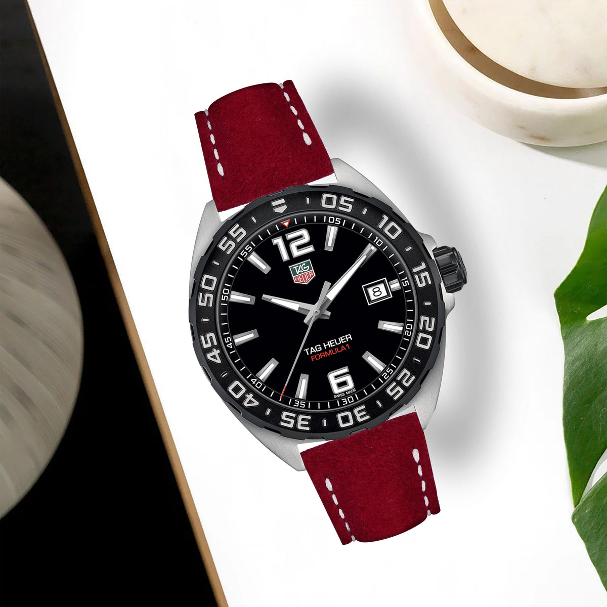 Tag Heuer Formula 1 Straps - Suede Red – Liger Straps