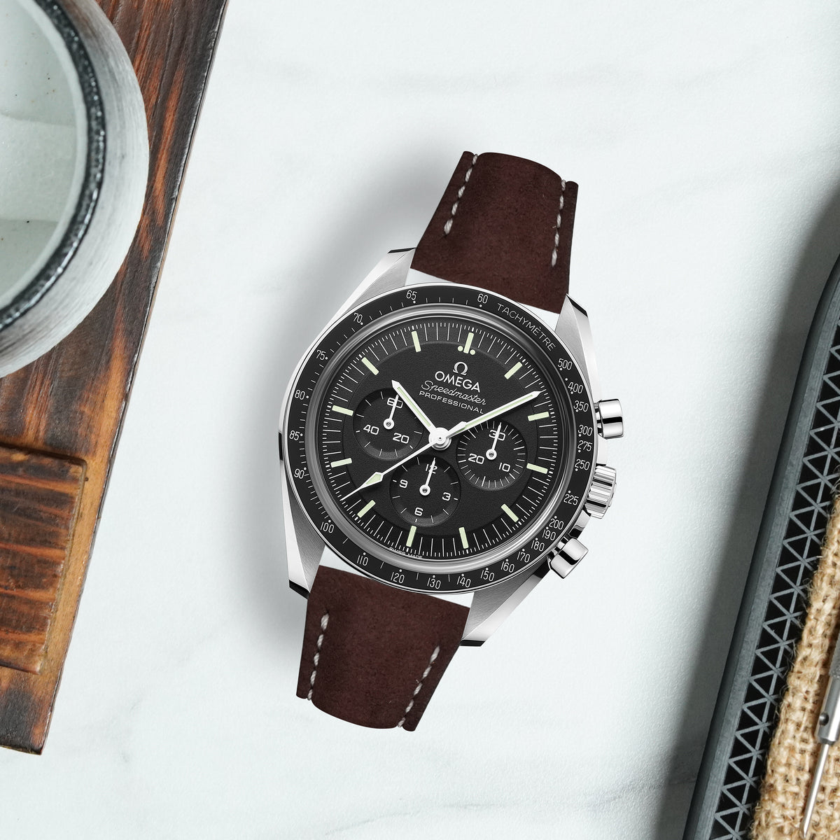 Omega Speedmaster Moonwatch Straps - Suede Tobacco – Liger Straps