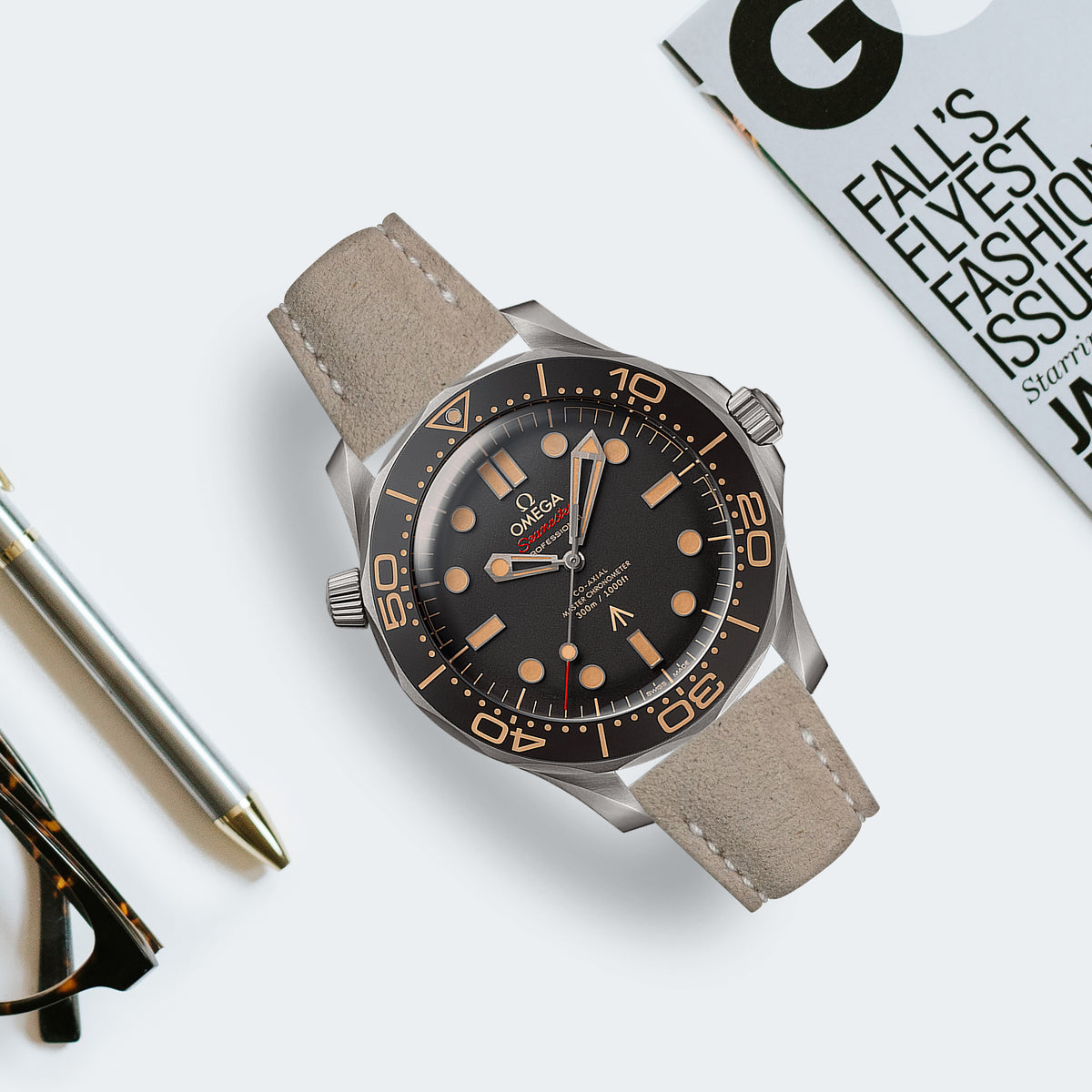 Omega Seamaster Diver 300m Straps - Suede Trench – Liger Straps