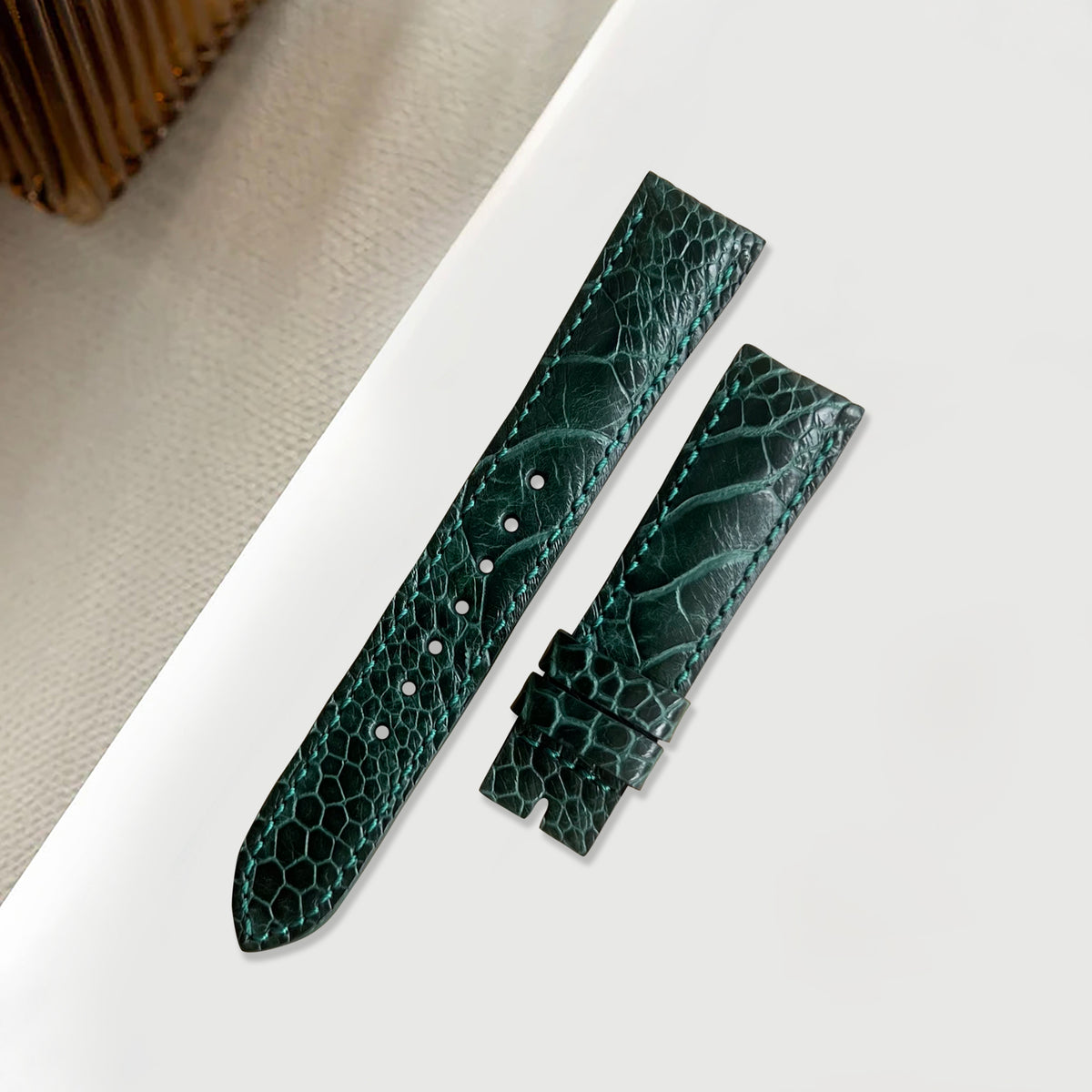 Omega Speedmaster Moonwatch Straps - Ostrich Leg Dark Green – Liger Straps