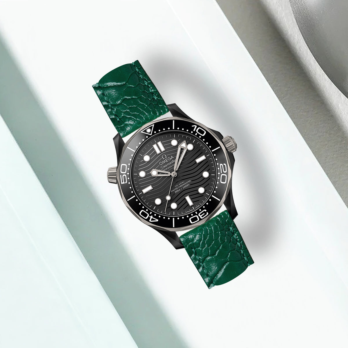 Omega Seamaster Diver 300m Straps - Ostrich Leg Green – Liger Straps