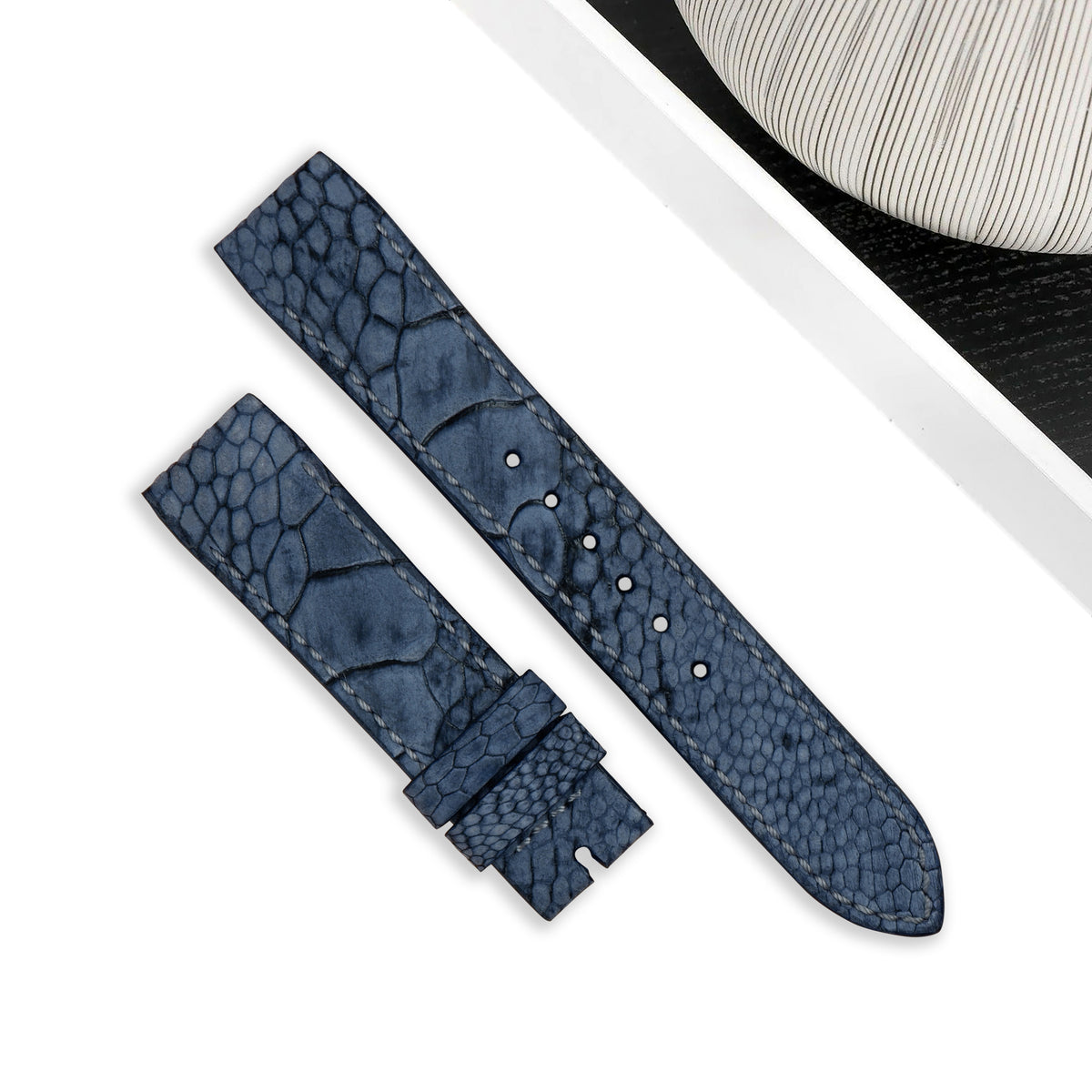 IWC Easx Change Straps - Ostrich Leg Nubuck Denim – Liger Straps