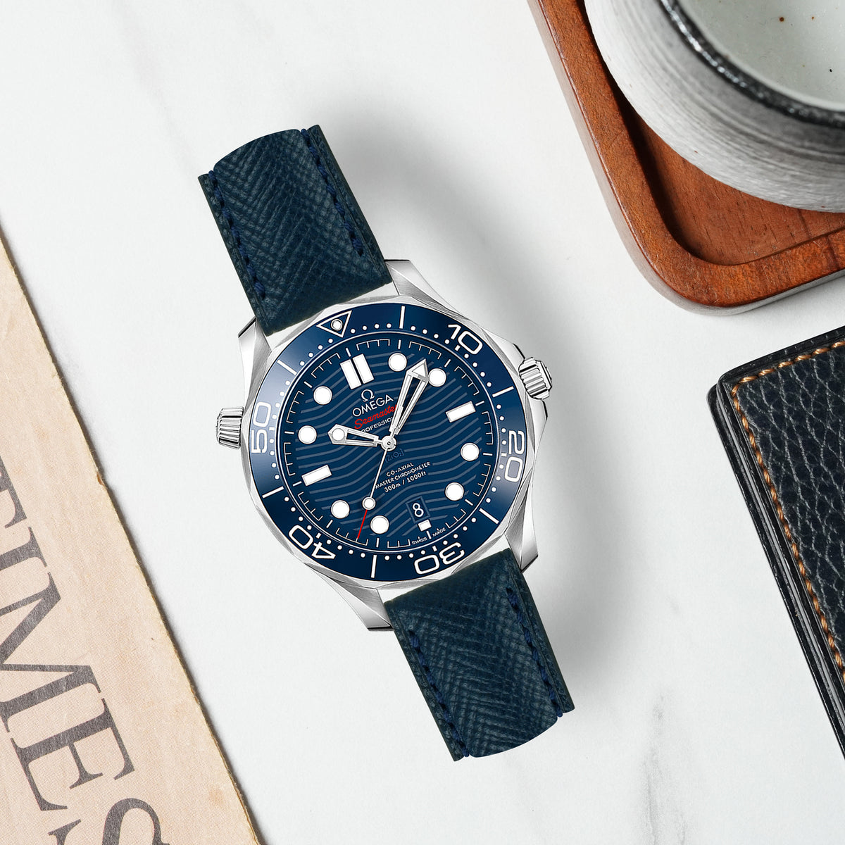Omega Seamaster Diver 300m Straps - Patron Navy Blue – Liger Straps