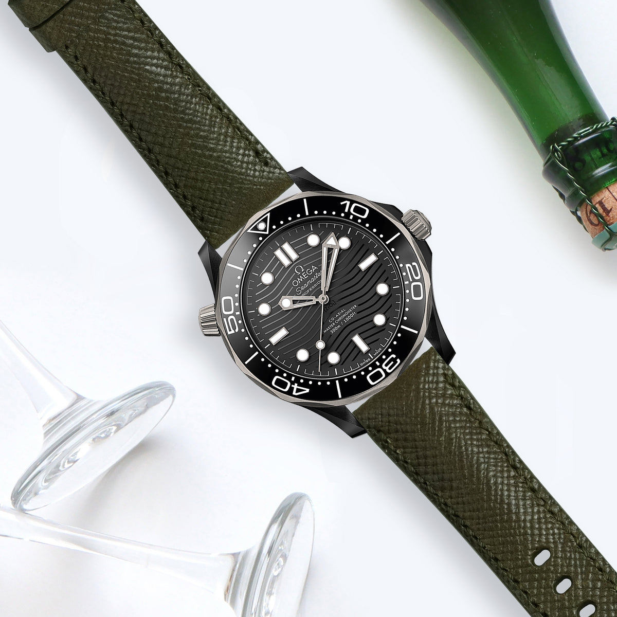 Omega Seamaster Diver 300m Straps - Patron Olive – Liger Straps