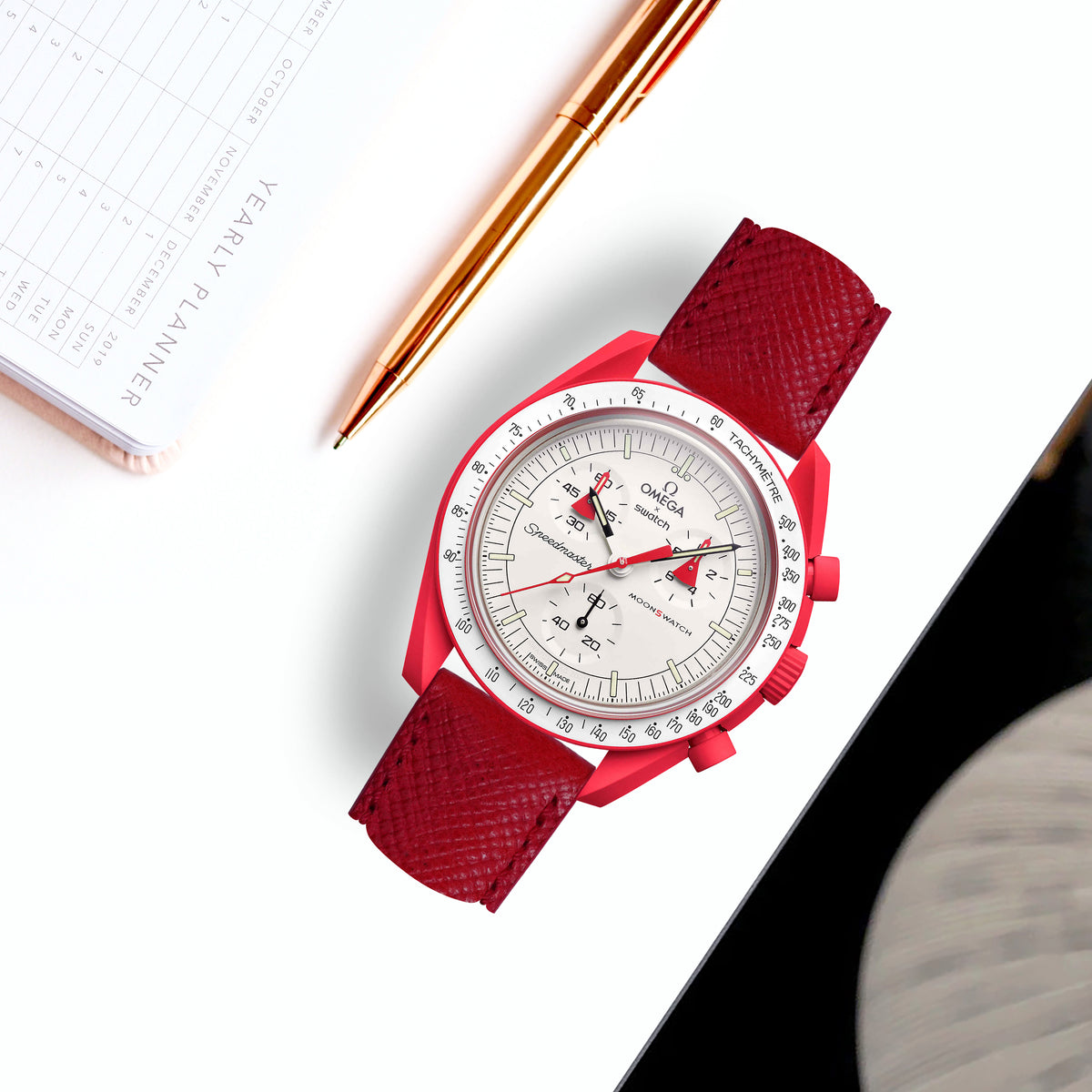 Omega MoonSwatch X Swatch Straps - Patron Red – Liger Straps