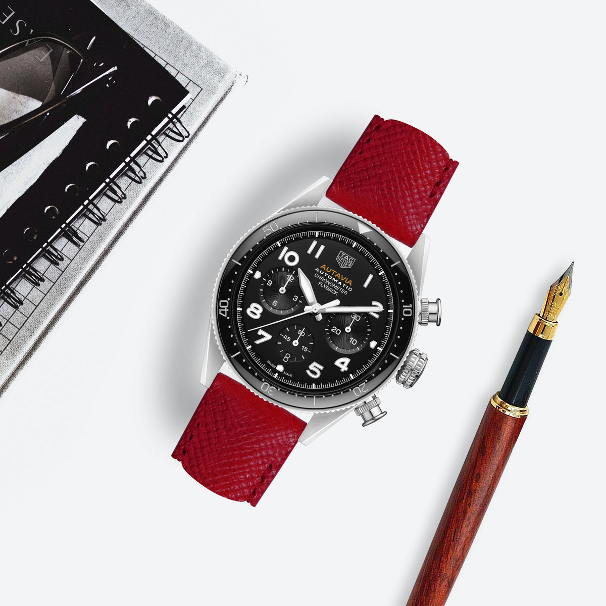 Tag Heuer Autavia Straps - Patron Red – Liger Straps
