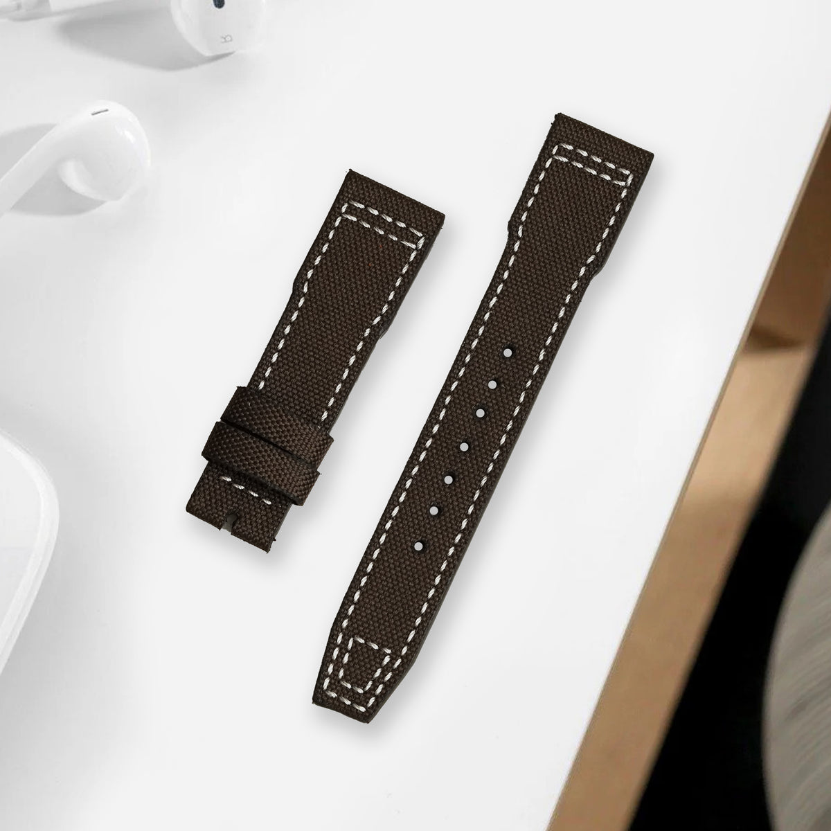 IWC Pilot Straps - Canvas Deep Taupe Pilot – Liger Straps