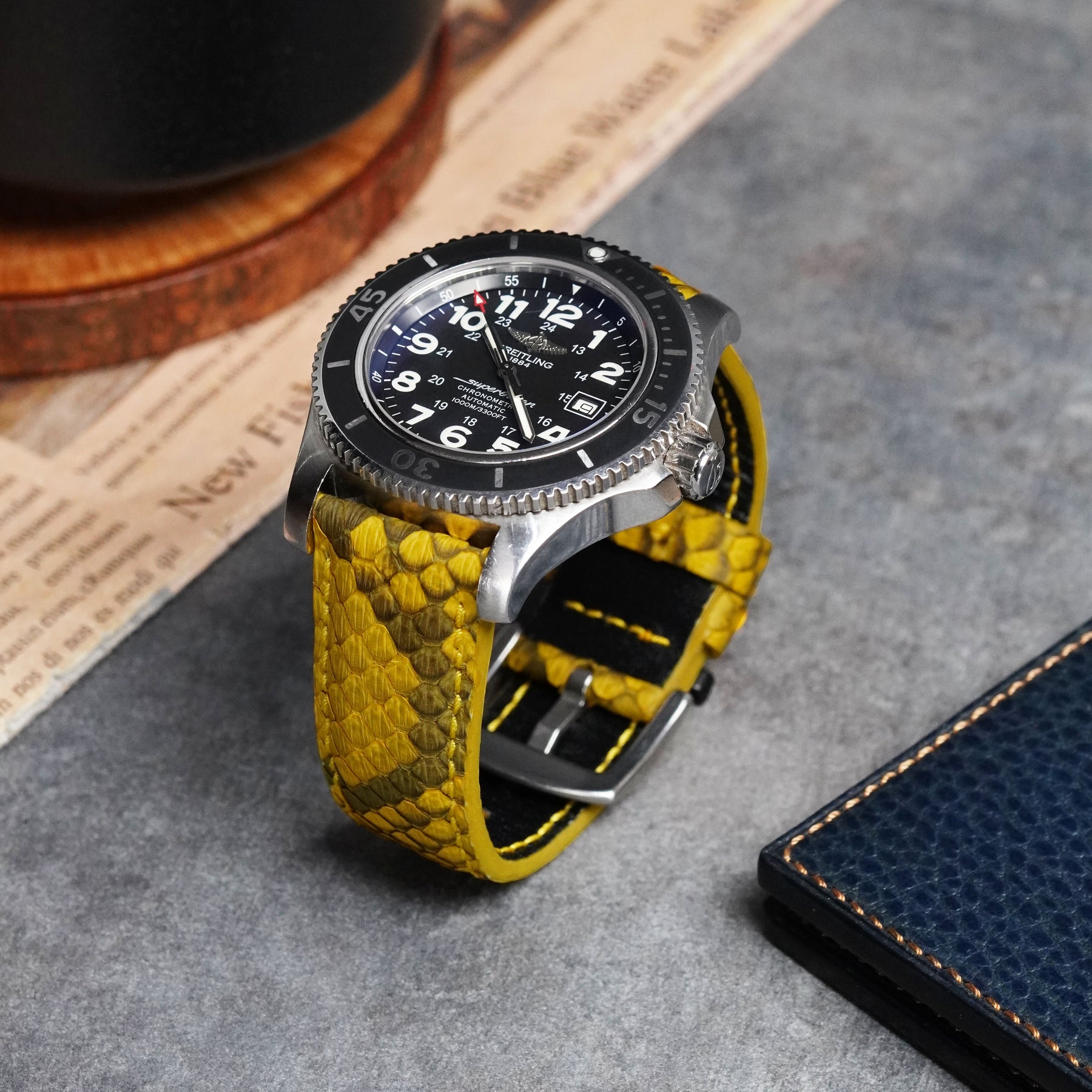 Breitling Super Ocean Straps - Python Yellow – Liger Straps