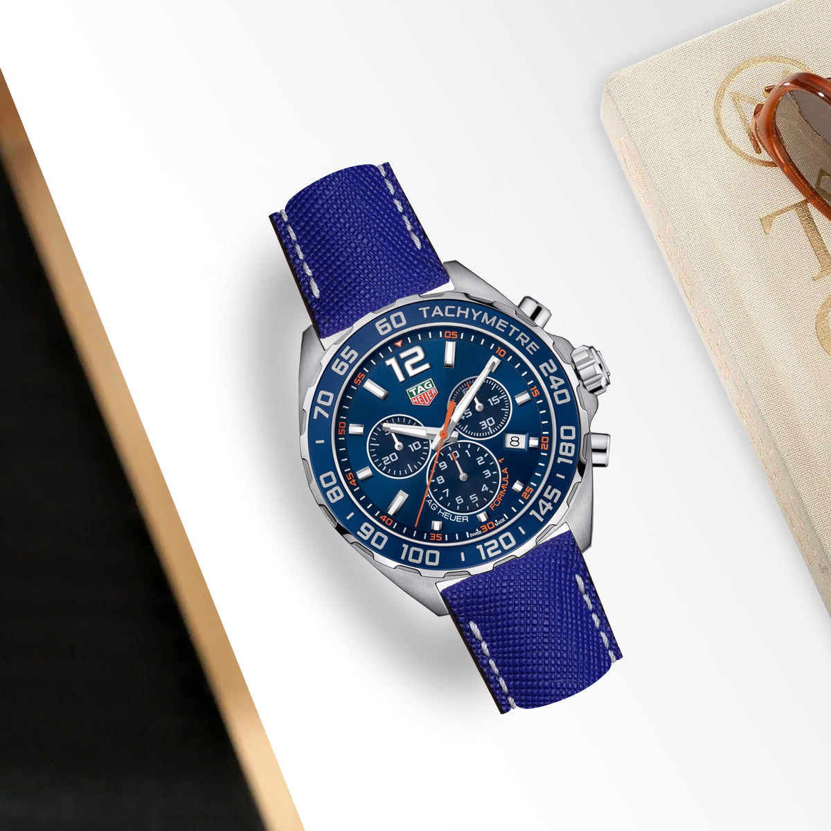 Tag Heuer Formula 1 Straps - Saffiano Electric Blue – Liger Straps