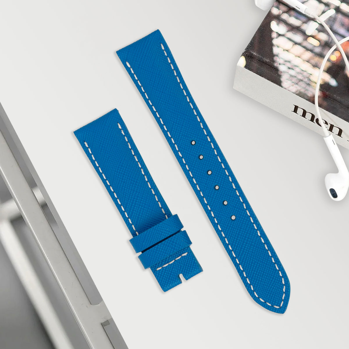 Omega Seamaster Aqua Terra Straps - Saffiano Sky Blue – Liger Straps